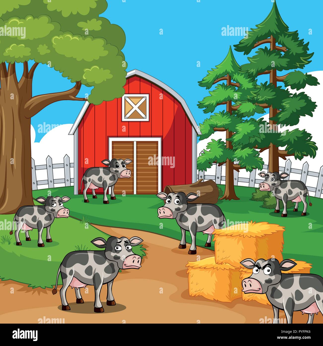 Farmyard barn cartoon hi-res stock photography and images - Alamy