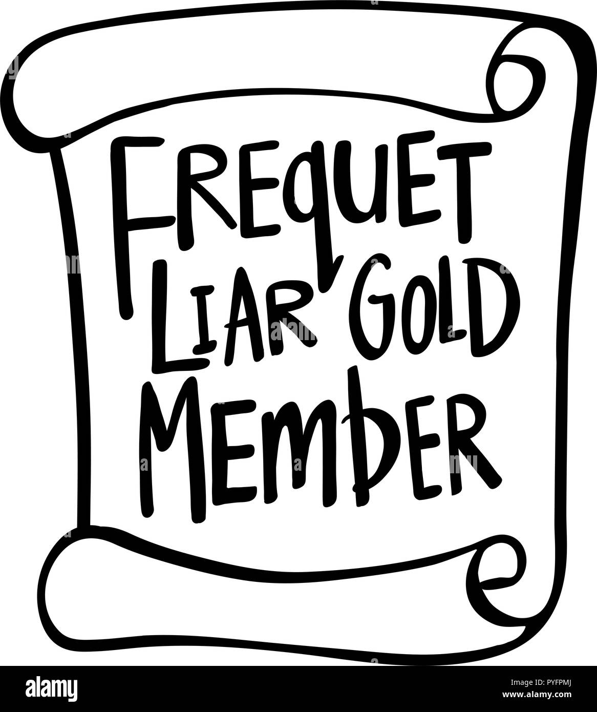 Word expression for frequet liar gold member illustration Stock Vector ...