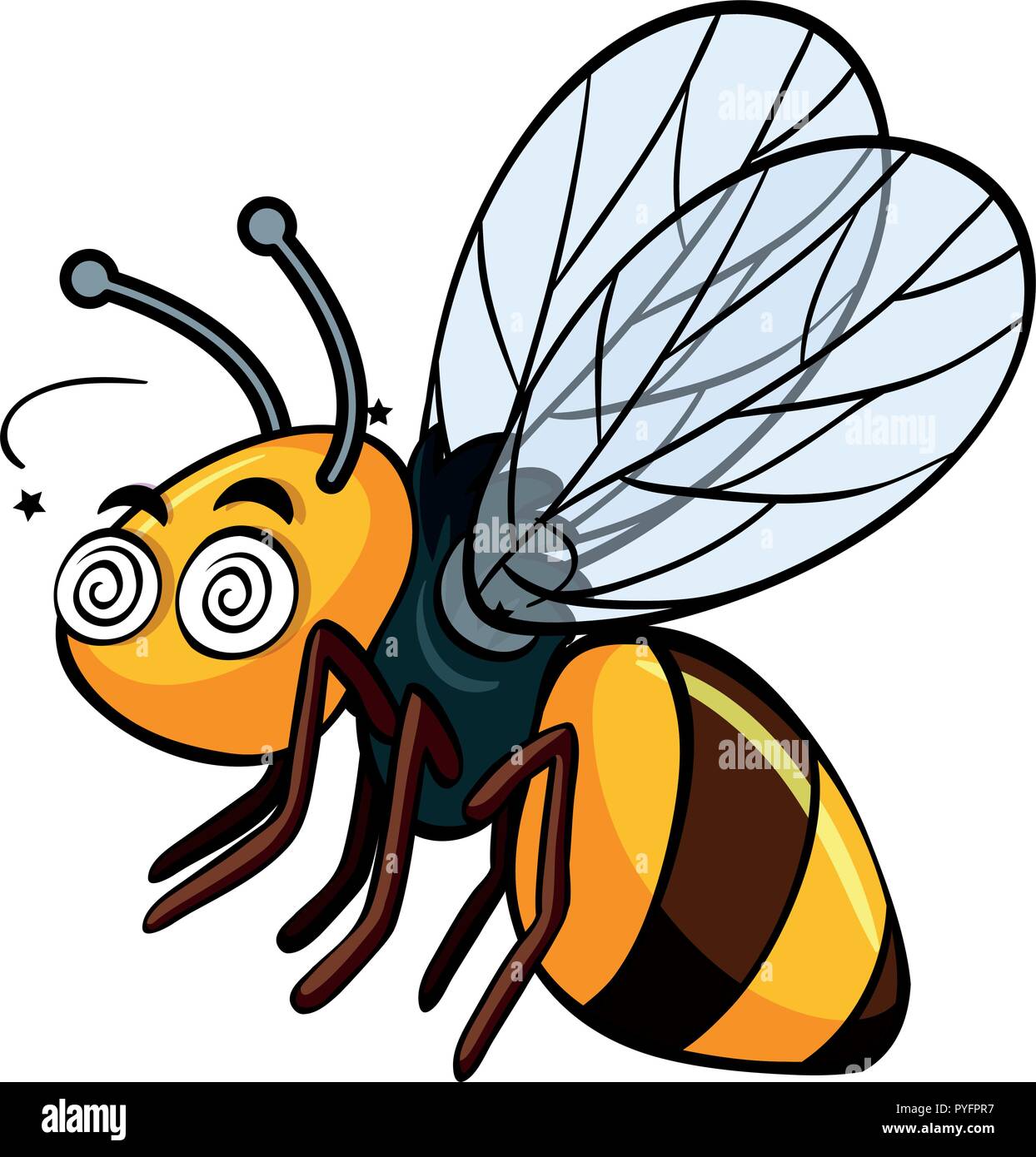 Bee with dizzy face illustration Stock Vector Image & Art - Alamy