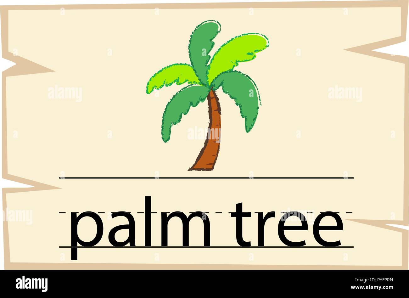 Wordcard template for word palm tree illustration Stock Vector Image ...