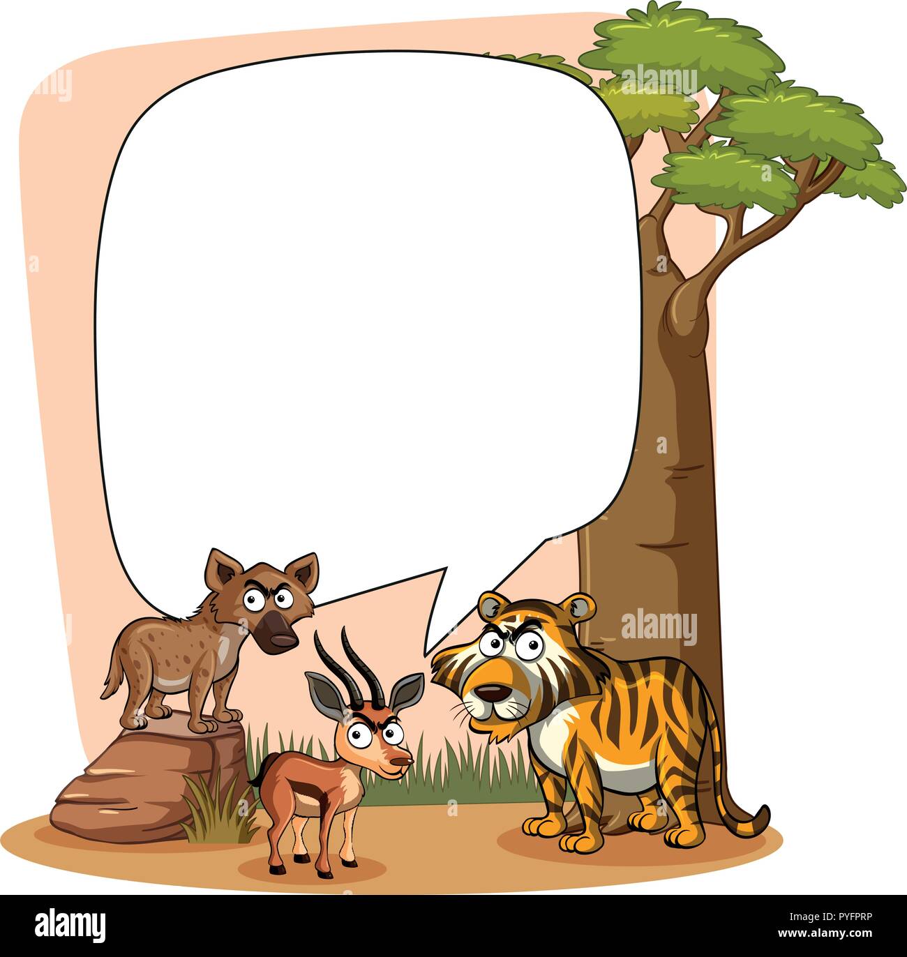 Frame template with wild animals illustration Stock Vector Image & Art ...