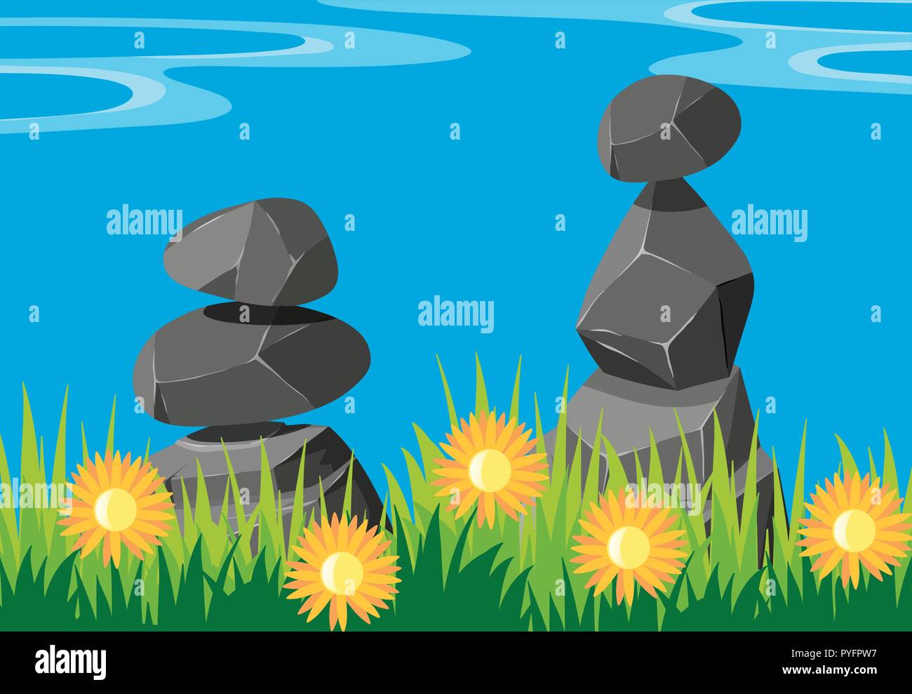 Rock pile field Stock Vector Images - Alamy