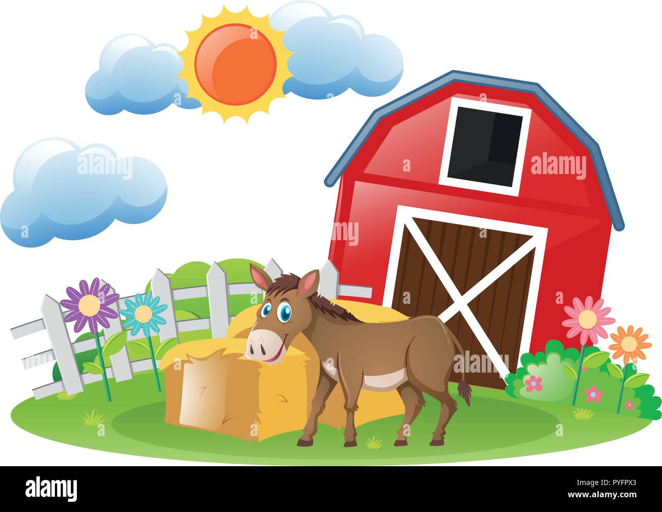 Farmyard barn cartoon hi-res stock photography and images - Alamy