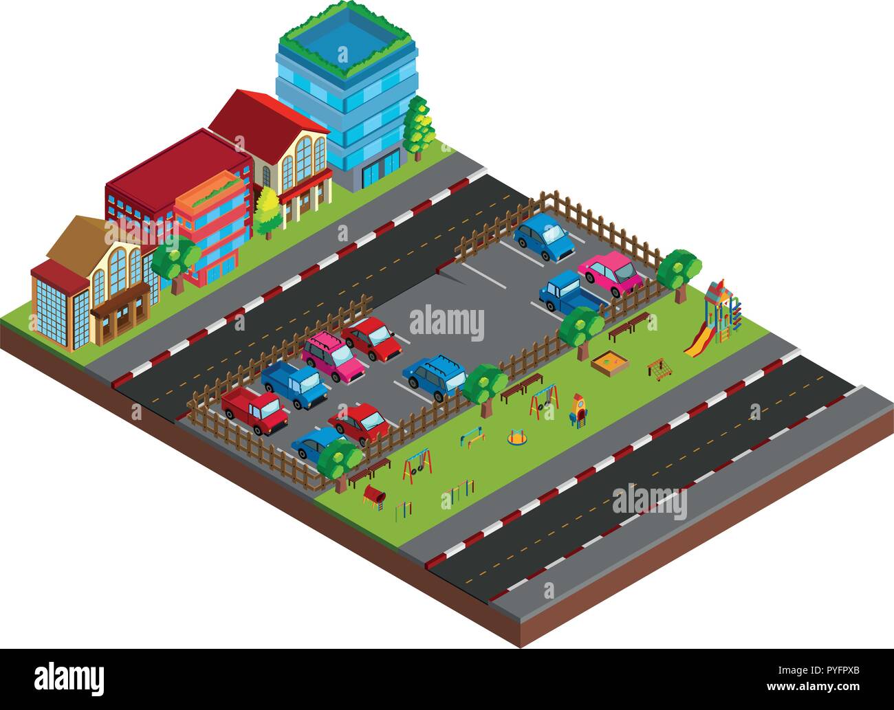 Cars in the park Stock Vector Images - Alamy