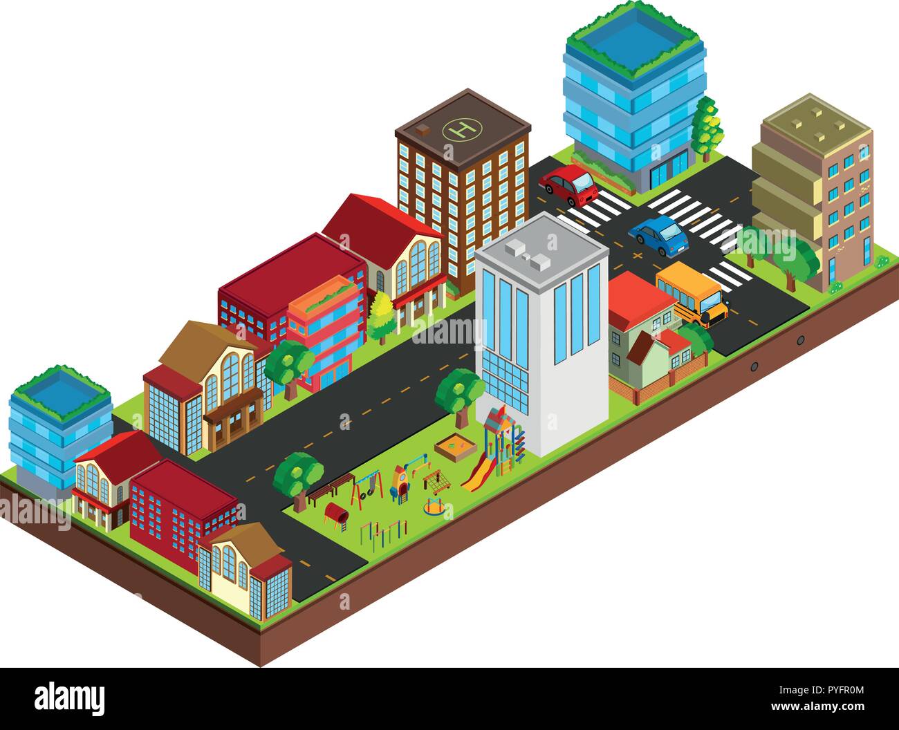 3D design for buildings in city illustration Stock Vector Image & Art ...