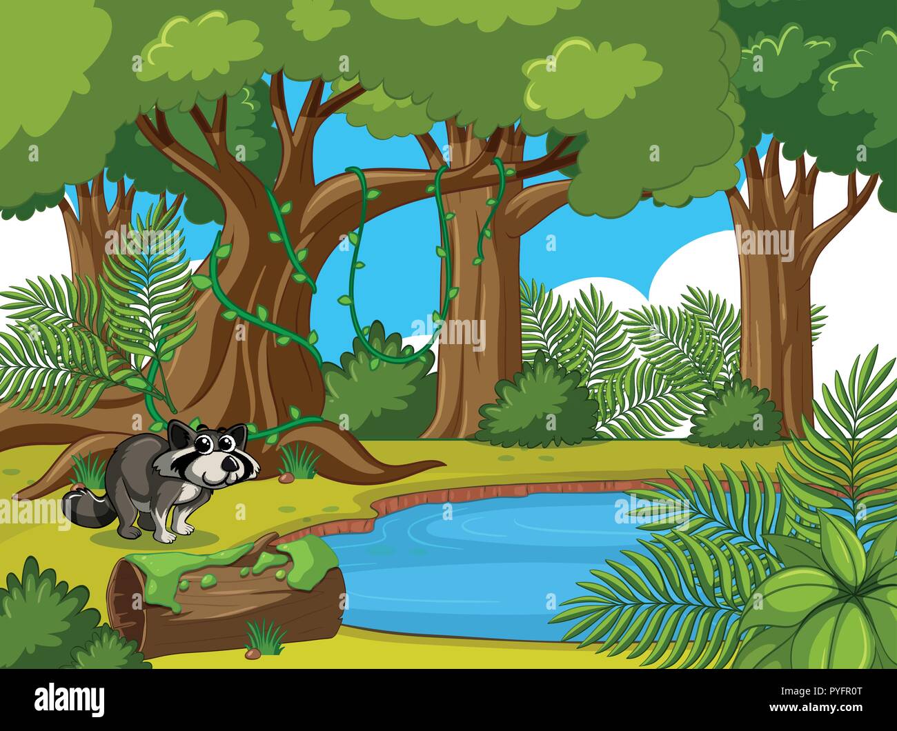 Cartoon Forest Scene