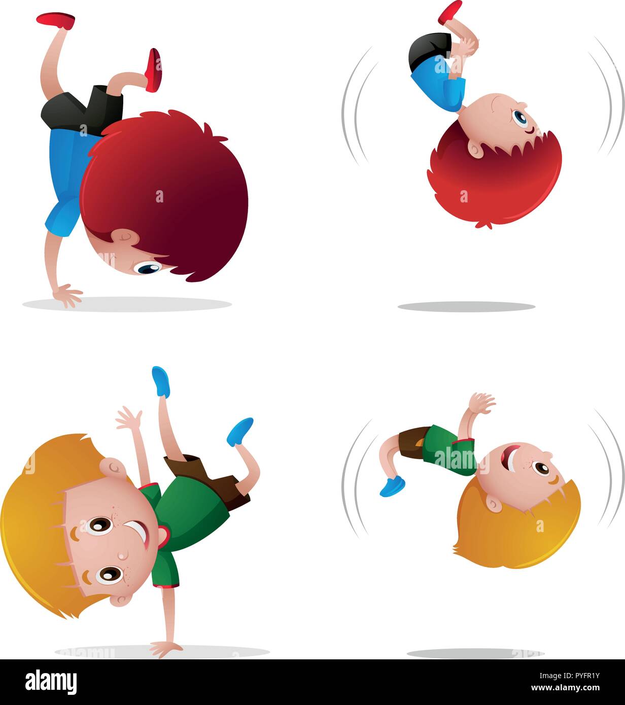 Two boys doing flipping illustration Stock Vector Image & Art - Alamy