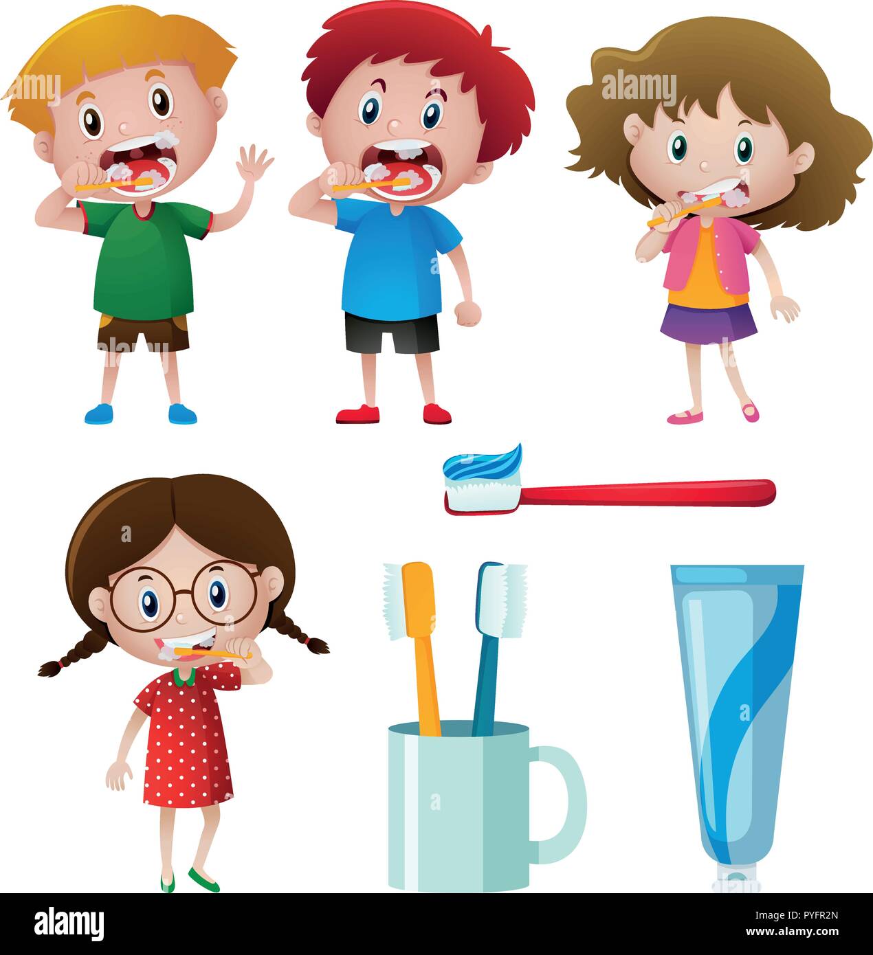 Boy Brushing Teeth Clip Art
