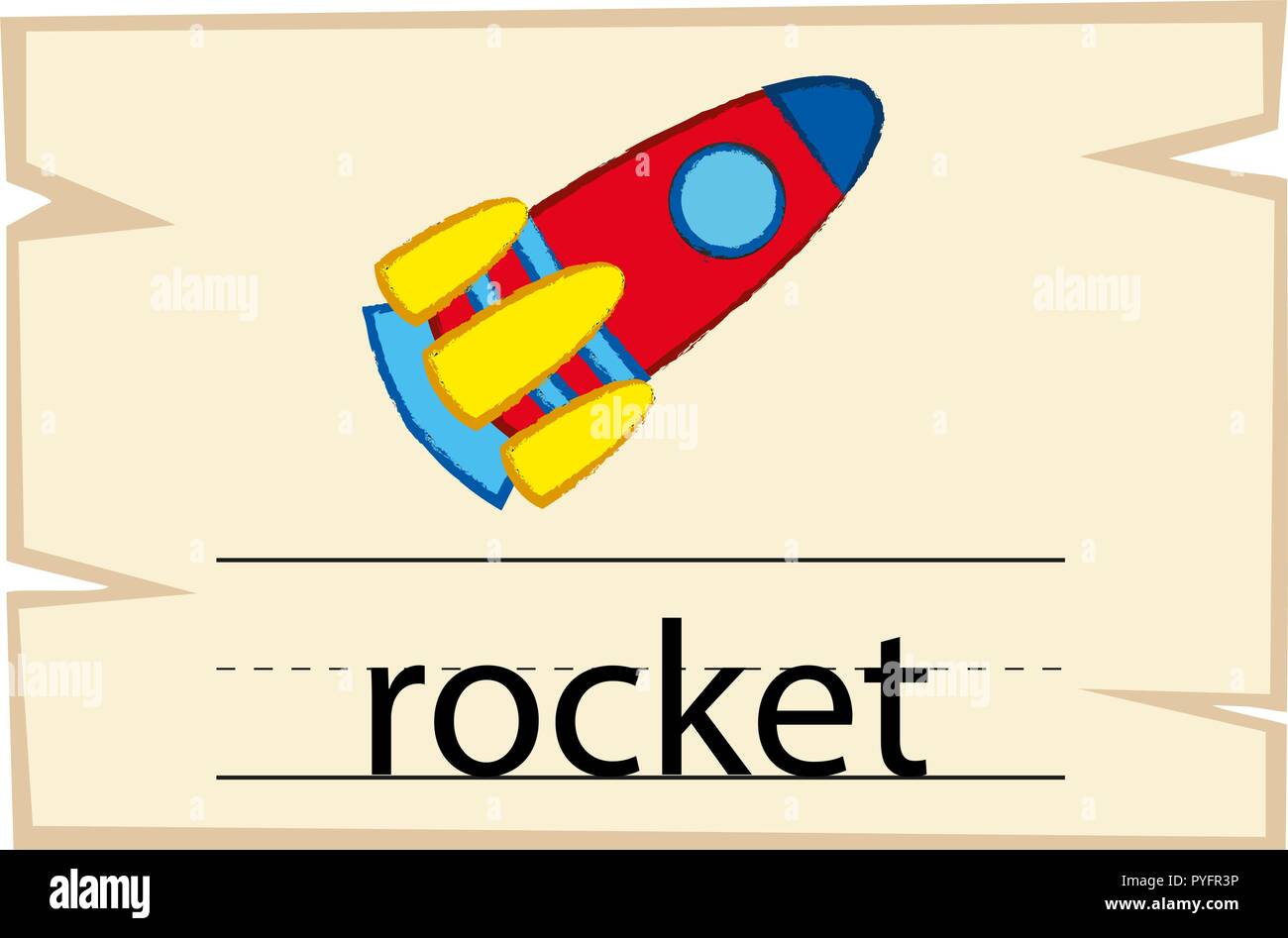 Flashcard design for word rocket illustration Stock Vector Image & Art ...