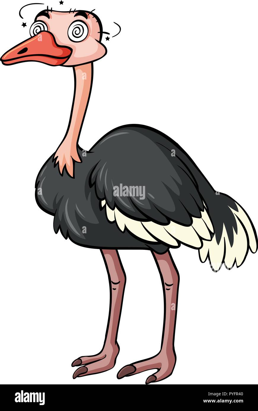Wild ostrich looking dizzy illustration Stock Vector Image & Art - Alamy