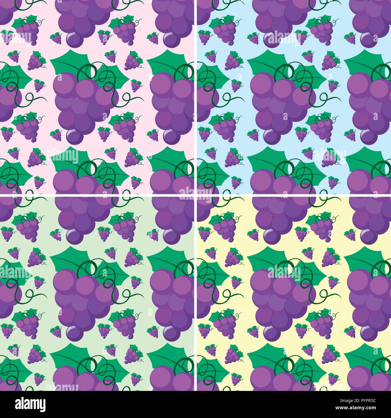 Seamless background design with fresh grapes illustration Stock Vector ...