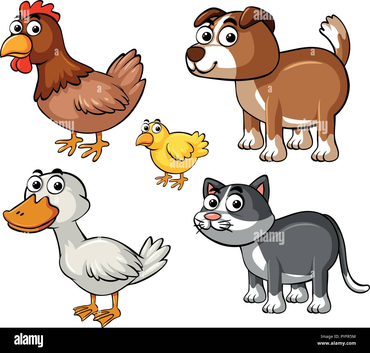 Different types of farm animals illustration Stock Vector Image & Art ...