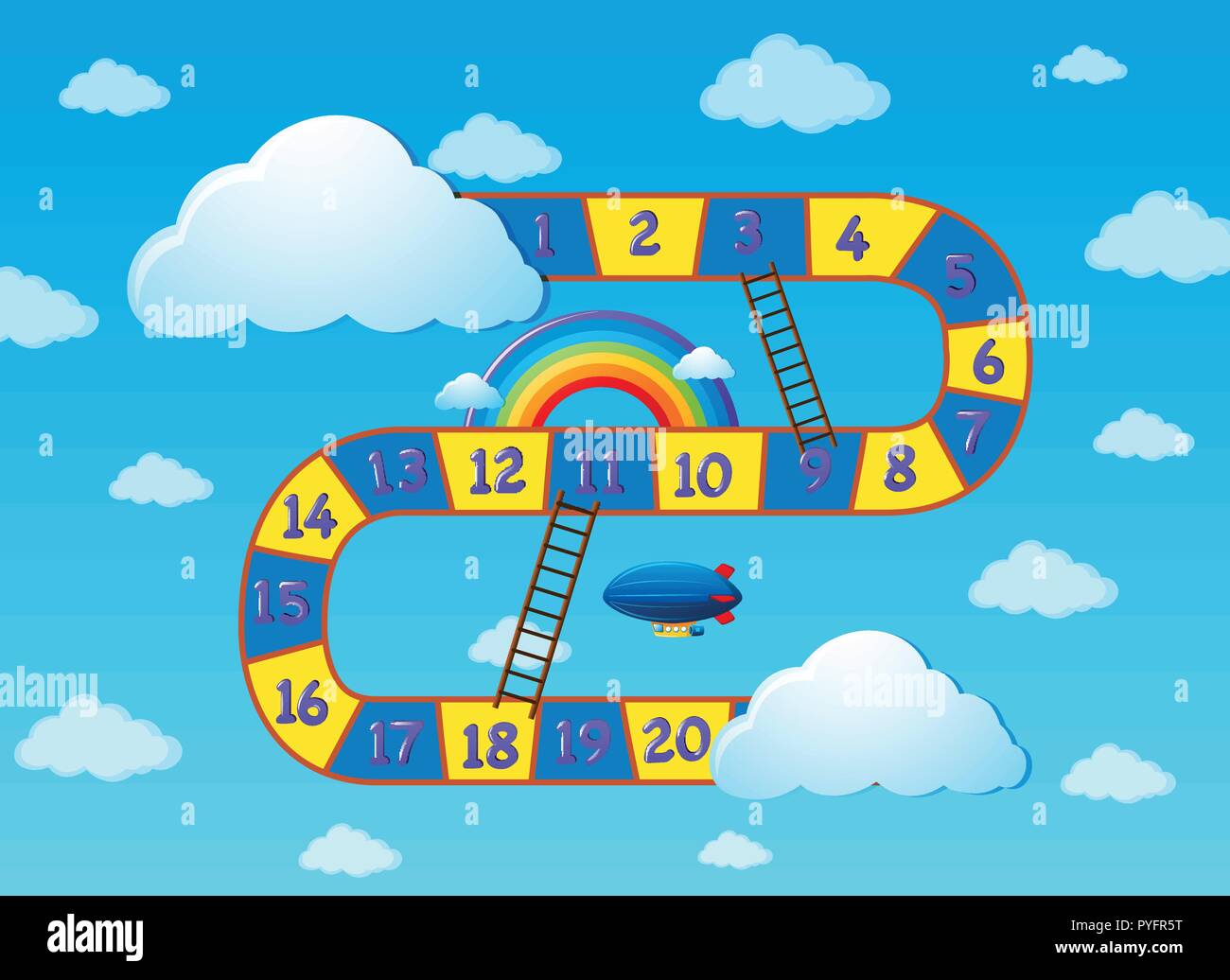 Boardgame template with sky background illustration Stock Vector Image ...