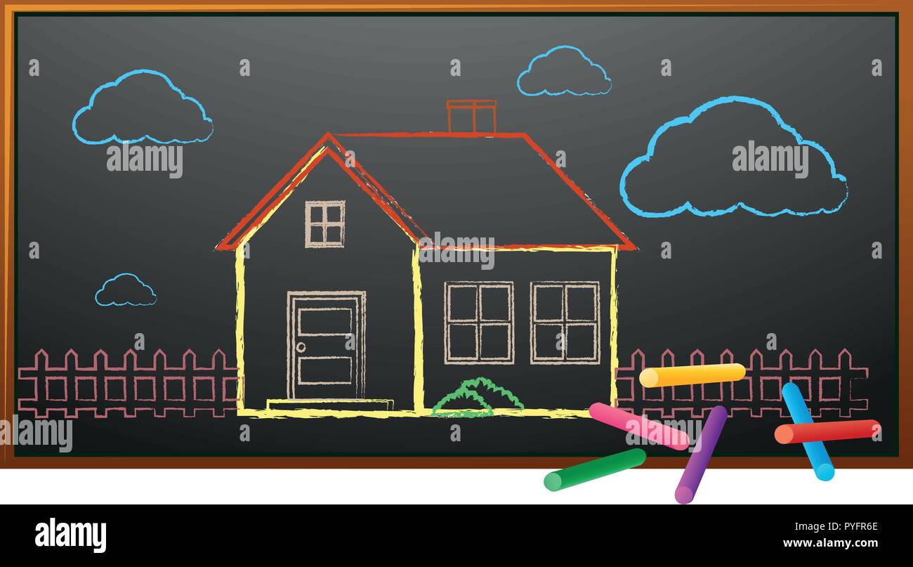 Doodle house on the board illustration Stock Vector Image & Art - Alamy