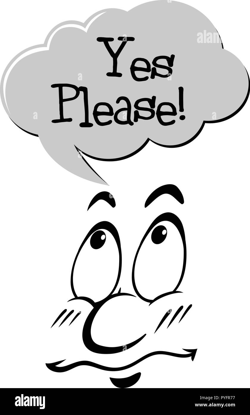 Facial expression doodle in black outline illustration Stock Vector ...