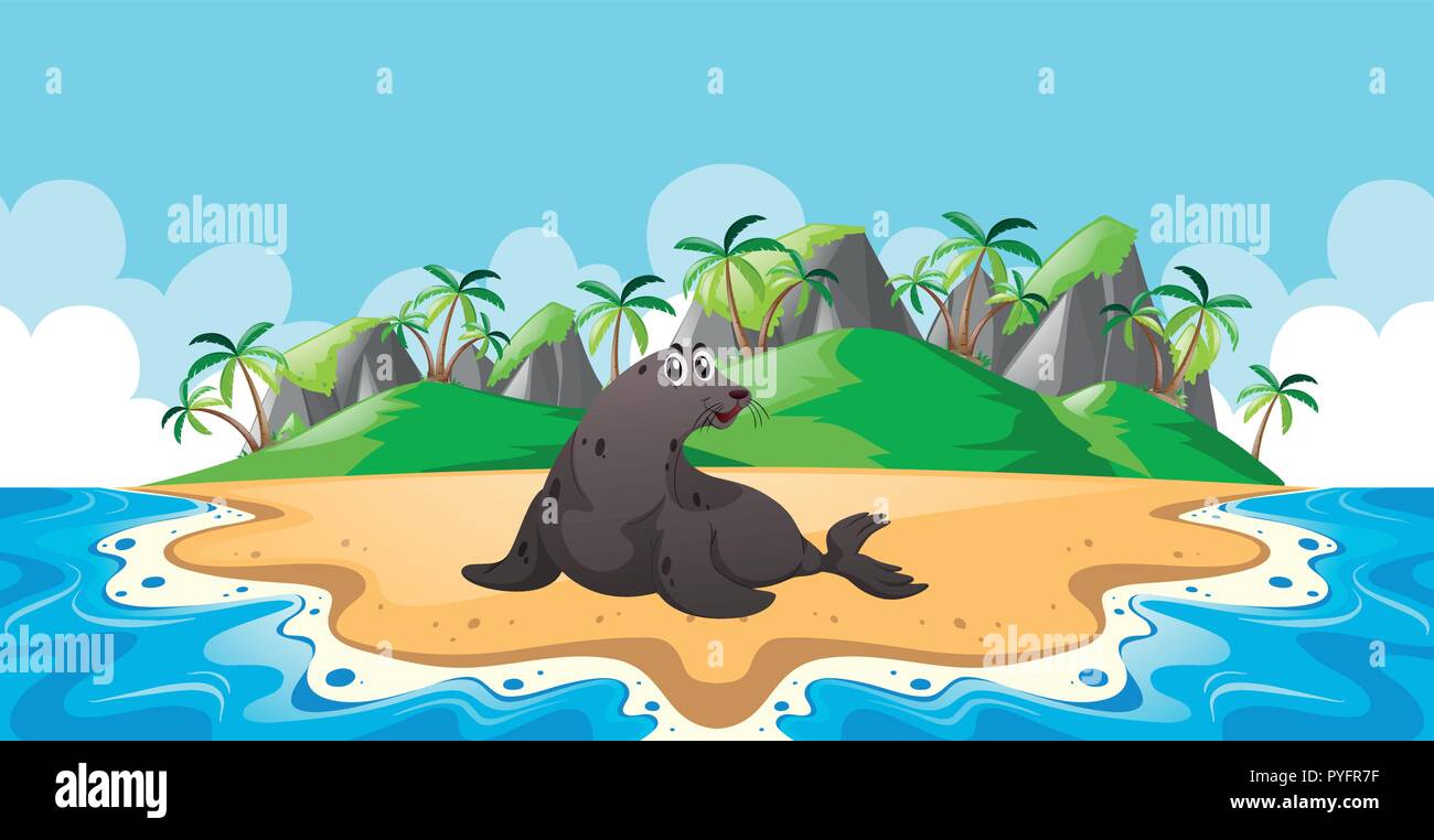 Sitting at the beach Stock Vector Images - Alamy