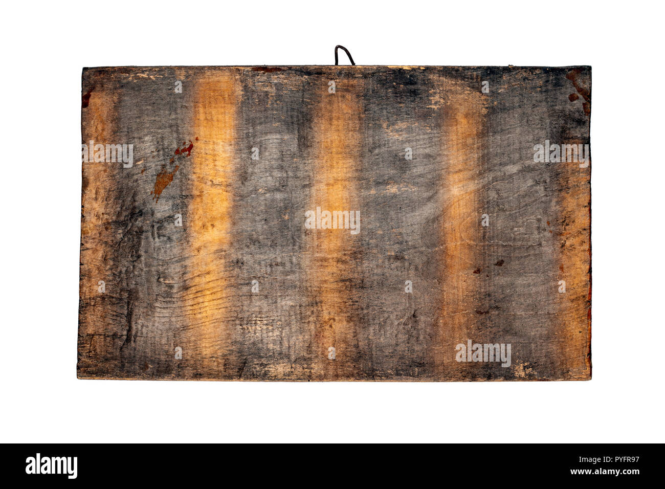 Old carved wood plaque isolated on white with clipping path at ALL ...