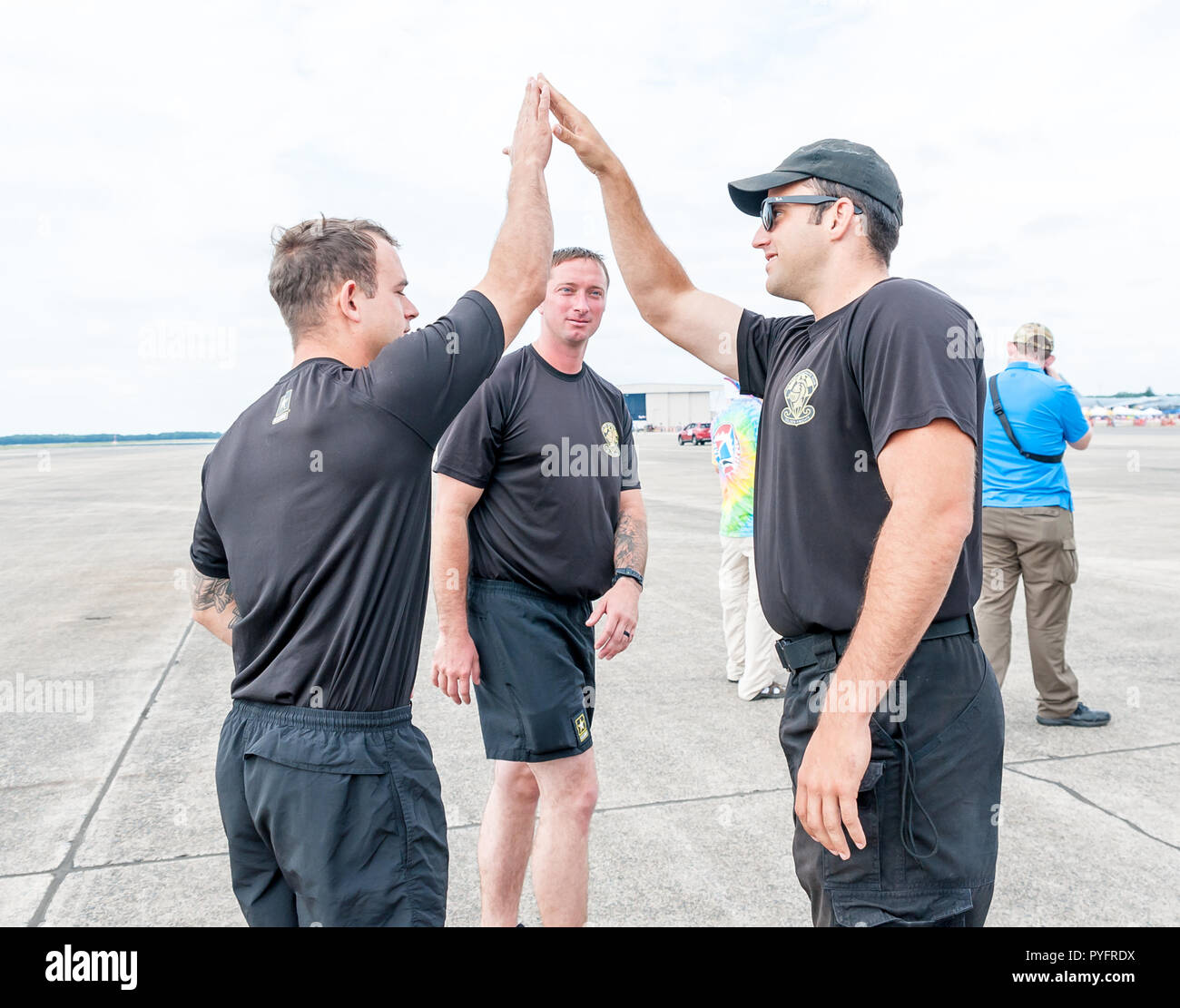 US Army Golden Knights team members giving each other a high-five Stock ...