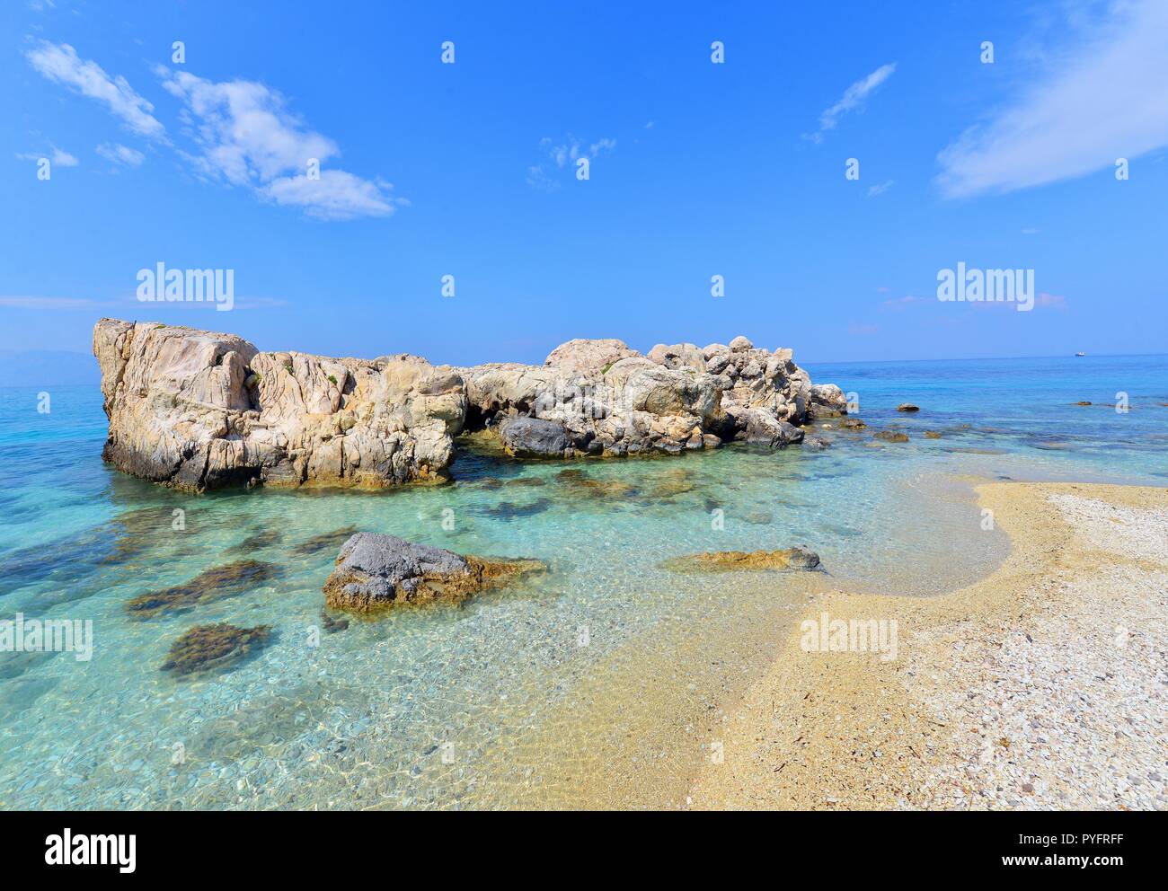 landscape of greece islands coastline Stock Photo - Alamy