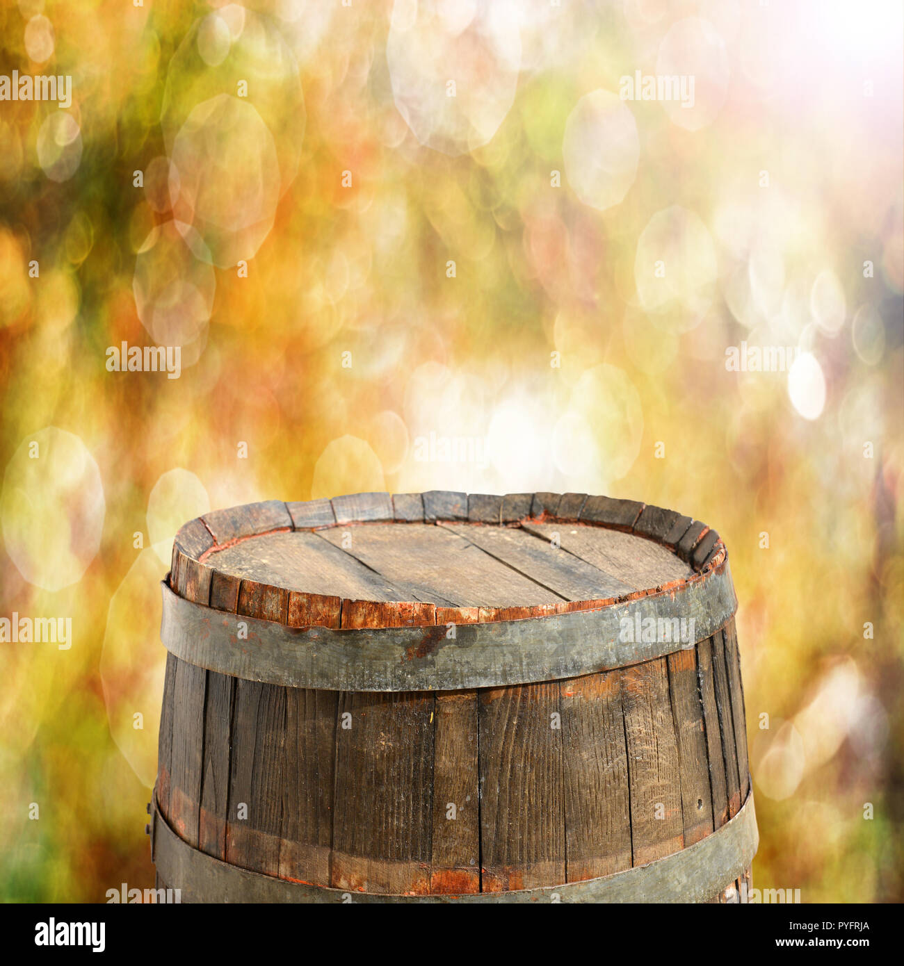 empty barrel for product display montages Stock Photo - Alamy