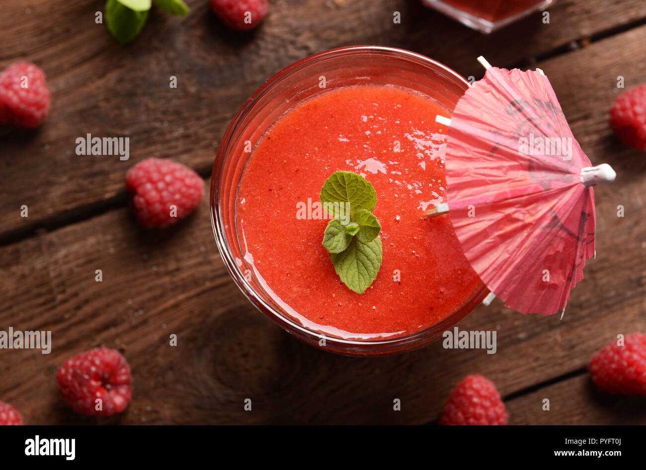 raspberry cocktail with mint Stock Photo - Alamy