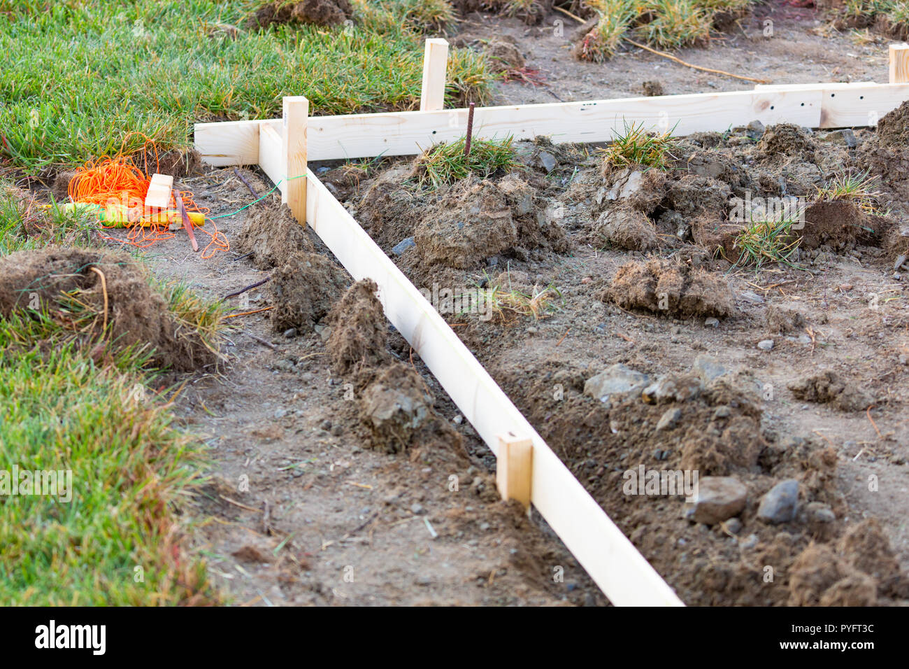 Guides and Stakes In Ground At Construction Site Stock Photo - Alamy
