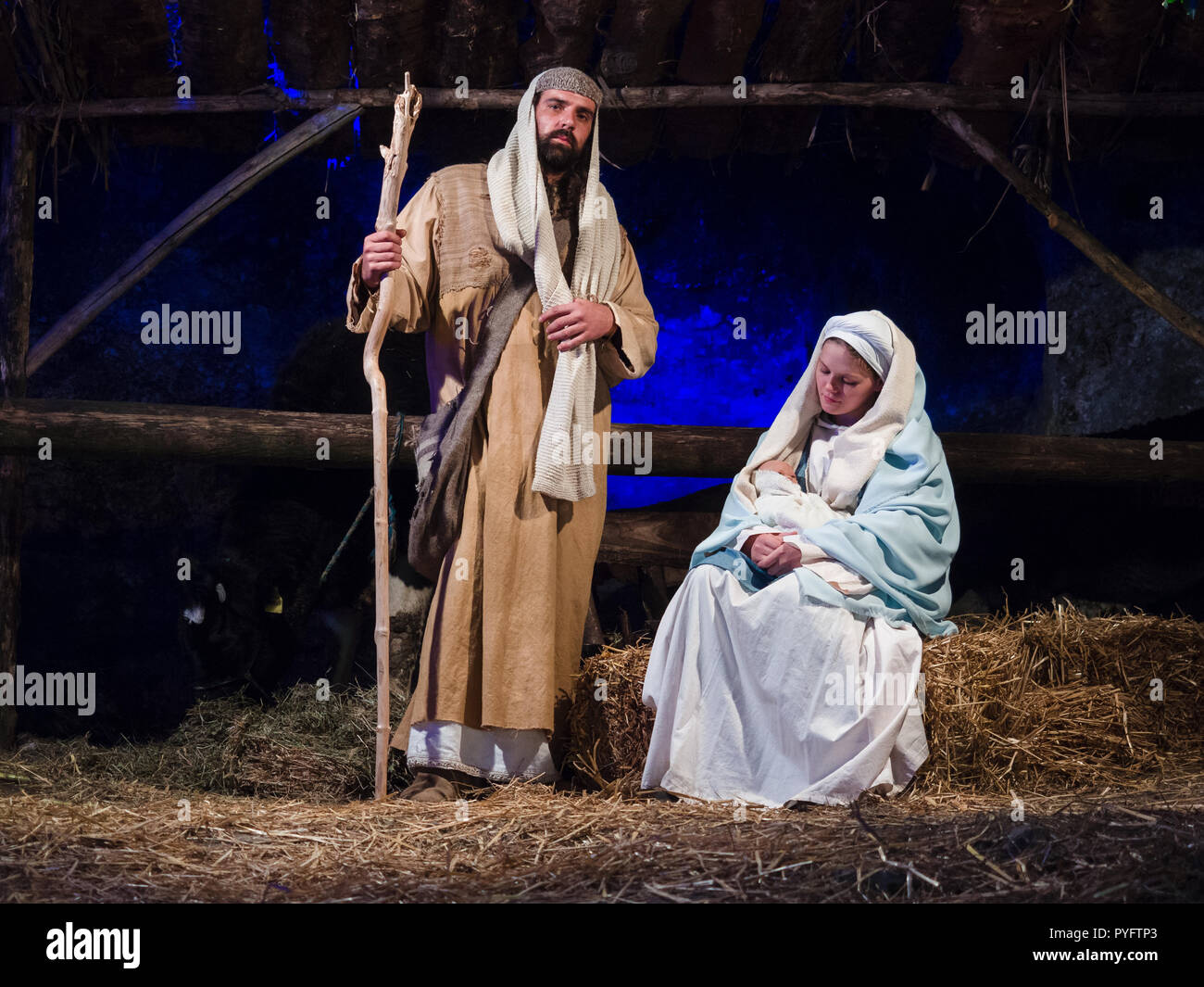 Villaga, Italy - December 30, 2017: Representation of the nativity ...
