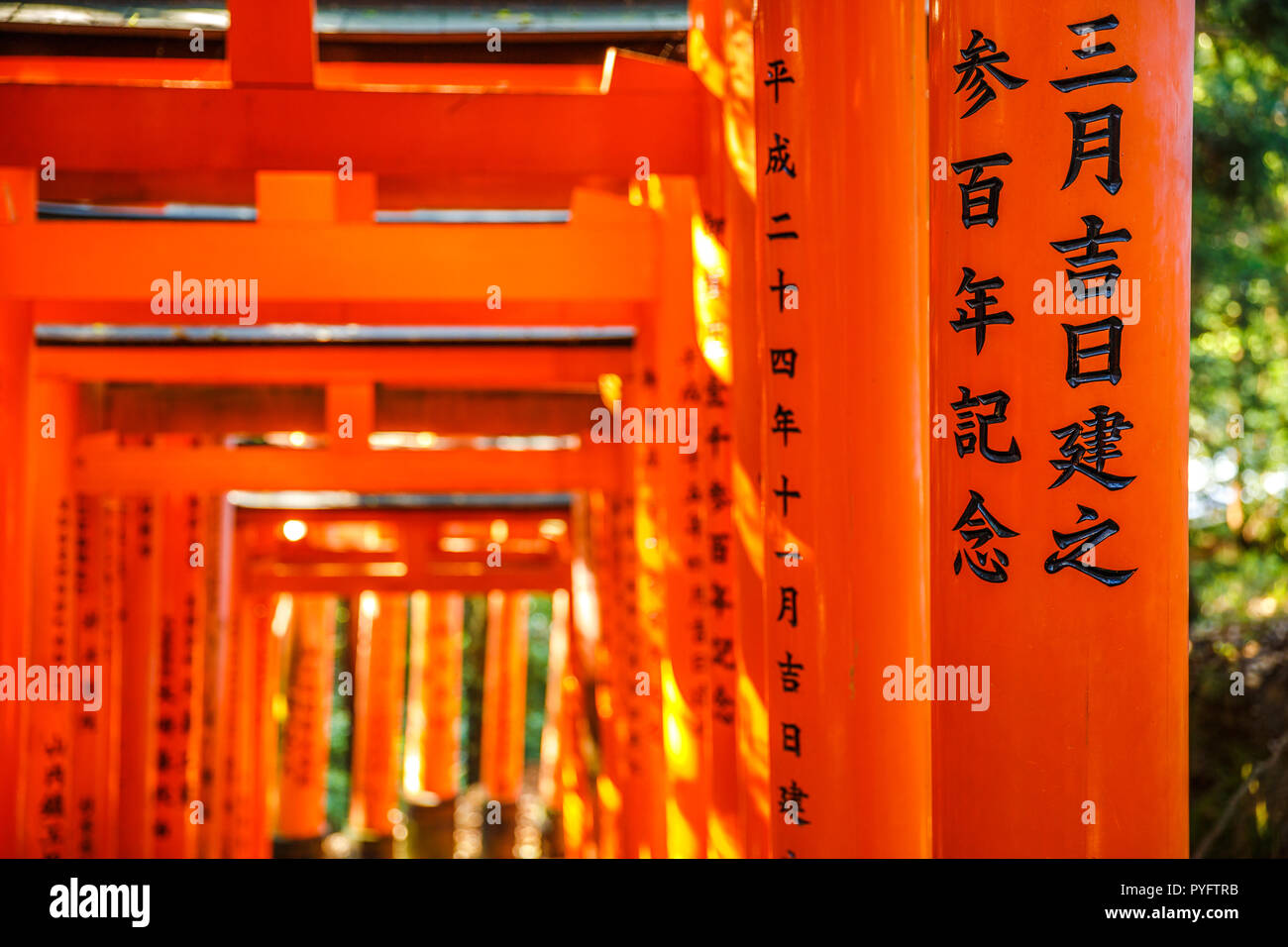 Kyoto, Japan - April 28, 2017: Thousands vermilion torii gates of ...