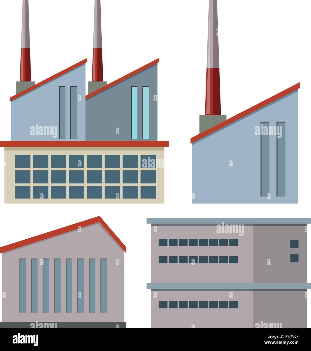 Factory buildings with chimneys illustration Stock Vector Image & Art ...