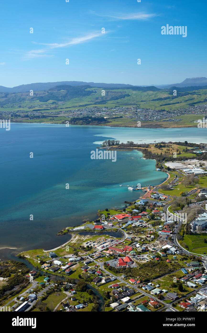Ohinemutu Maori Village, Lake Rotorua and waterfront, Rotorua, North ...