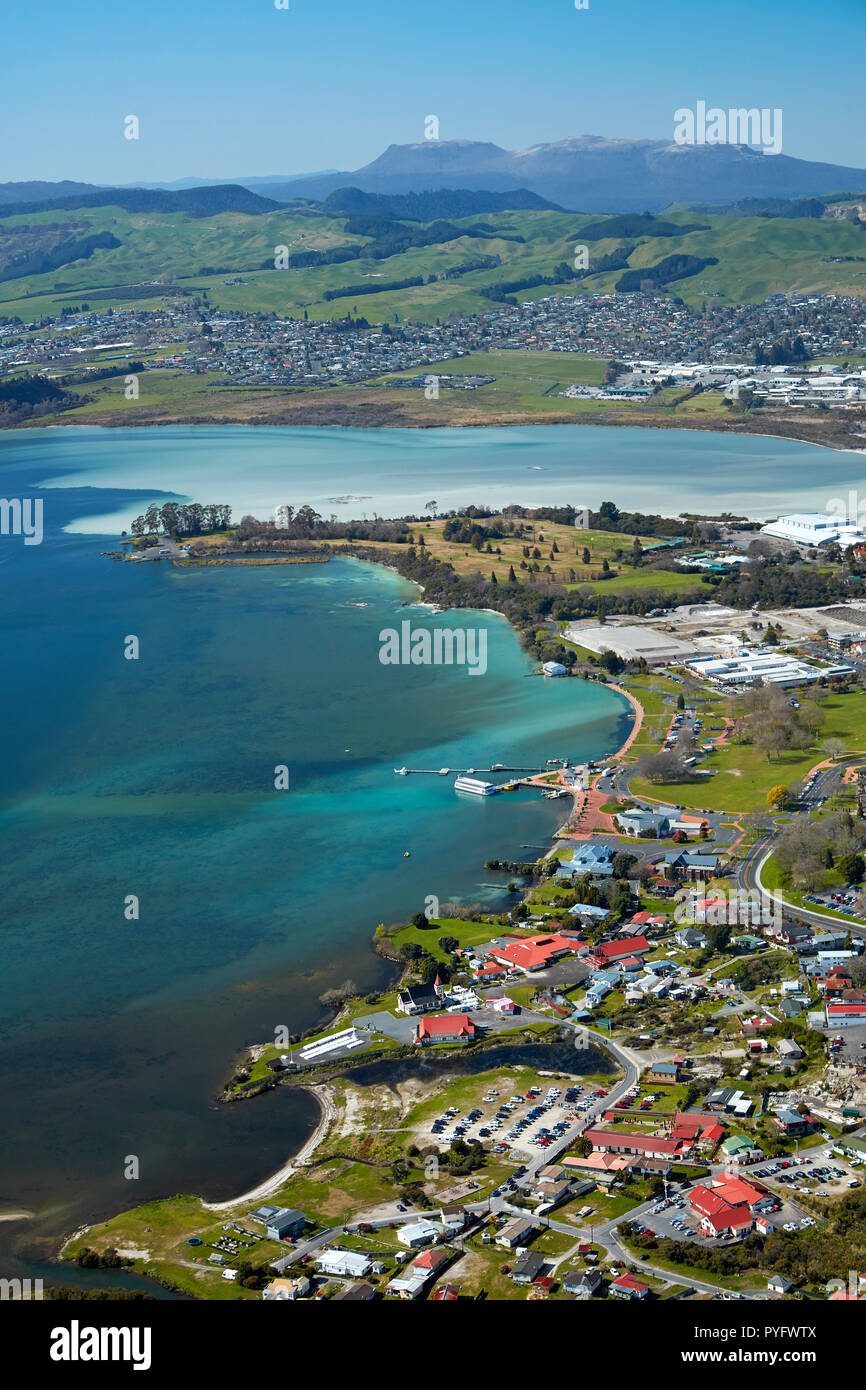 Ohinemutu Maori Village, Lake Rotorua and waterfront, Rotorua, North ...
