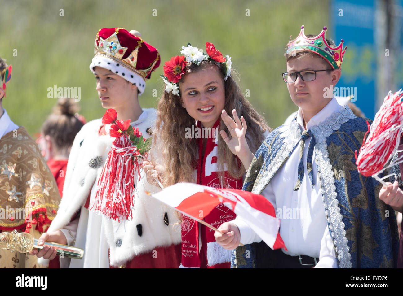 Chicago, Illinois, USA - May 5, 2018: The Polish Constitution Day ...