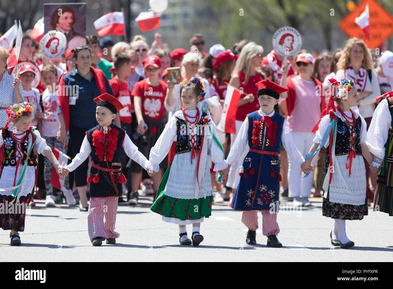 Chicago, Illinois, USA - May 5, 2018: The Polish Constitution Day ...