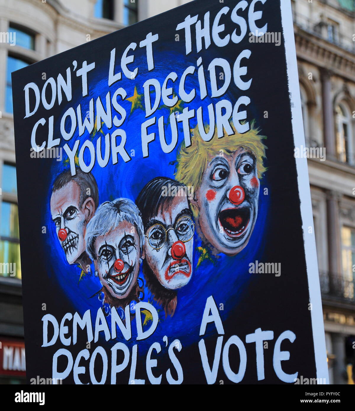 London, UK -20, October 2018: Pro-European placard at Trafalgar Square ...