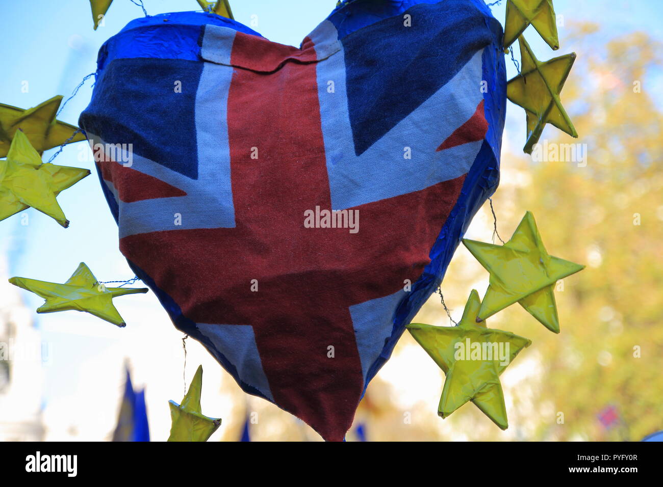 British heart and European stars symbolises friendship and unity ...