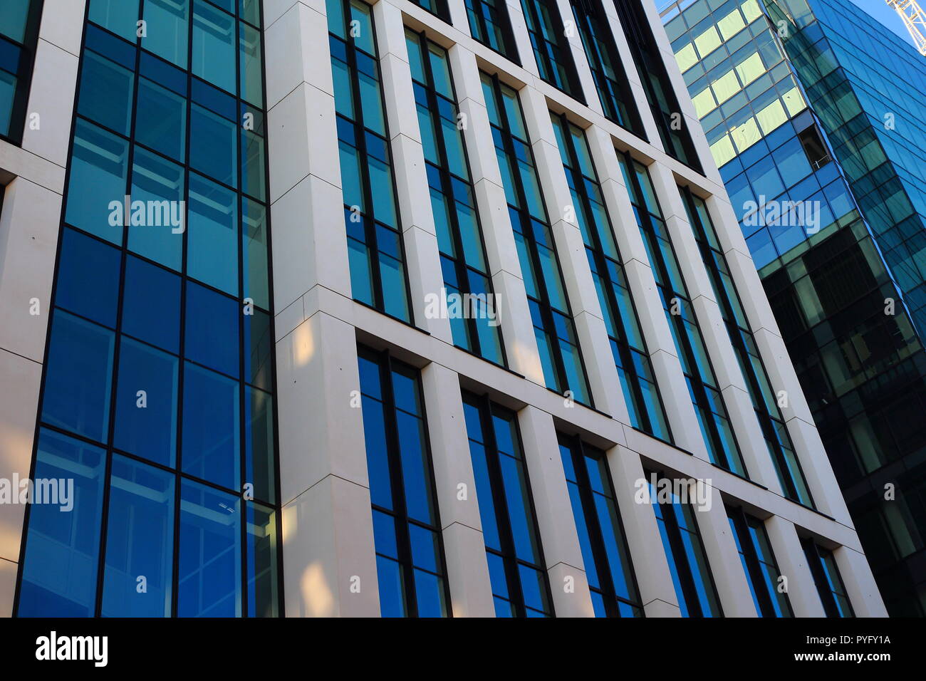 Windows of modern city skyscraper building facade, background texture ...