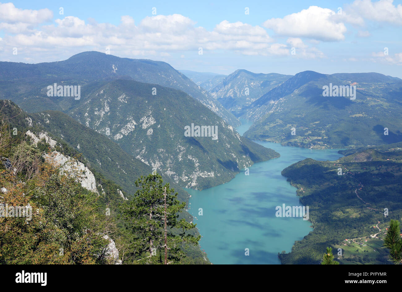 famous viewpoint Banjska stena Tara mountain landscape Serbia Stock ...