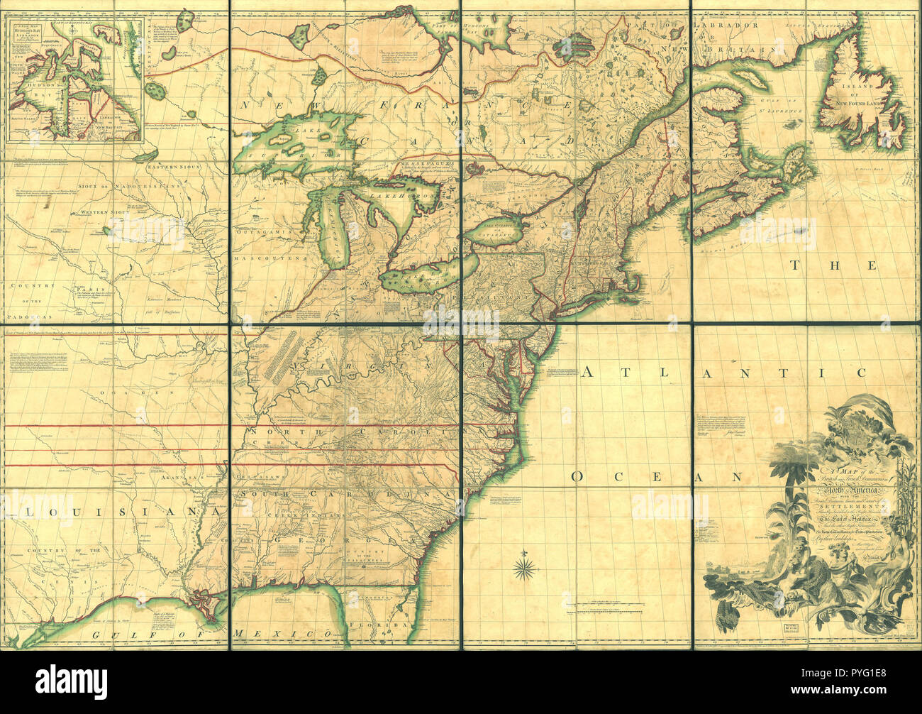 Map north america 1700s hi-res stock photography and images - Alamy