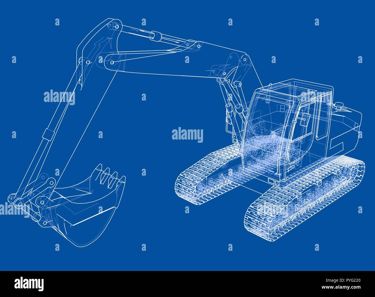 Excavator concept outline. Vector Stock Vector Image & Art - Alamy