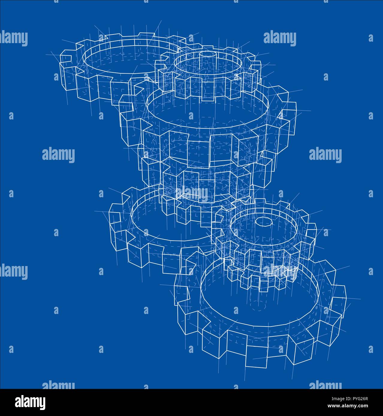 3D gears. Vector Stock Vector Image & Art - Alamy