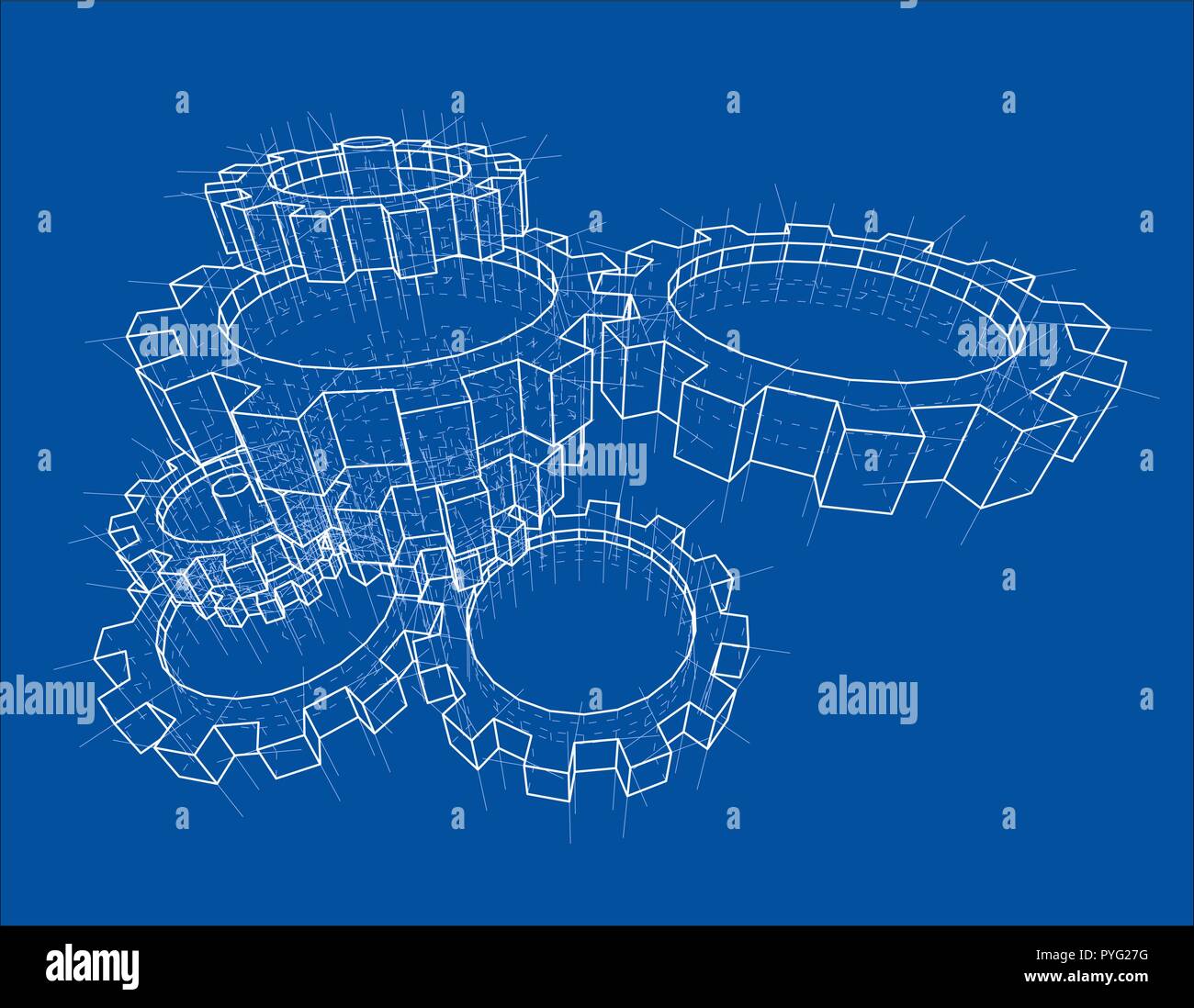 3D gears. Vector Stock Vector Image & Art - Alamy