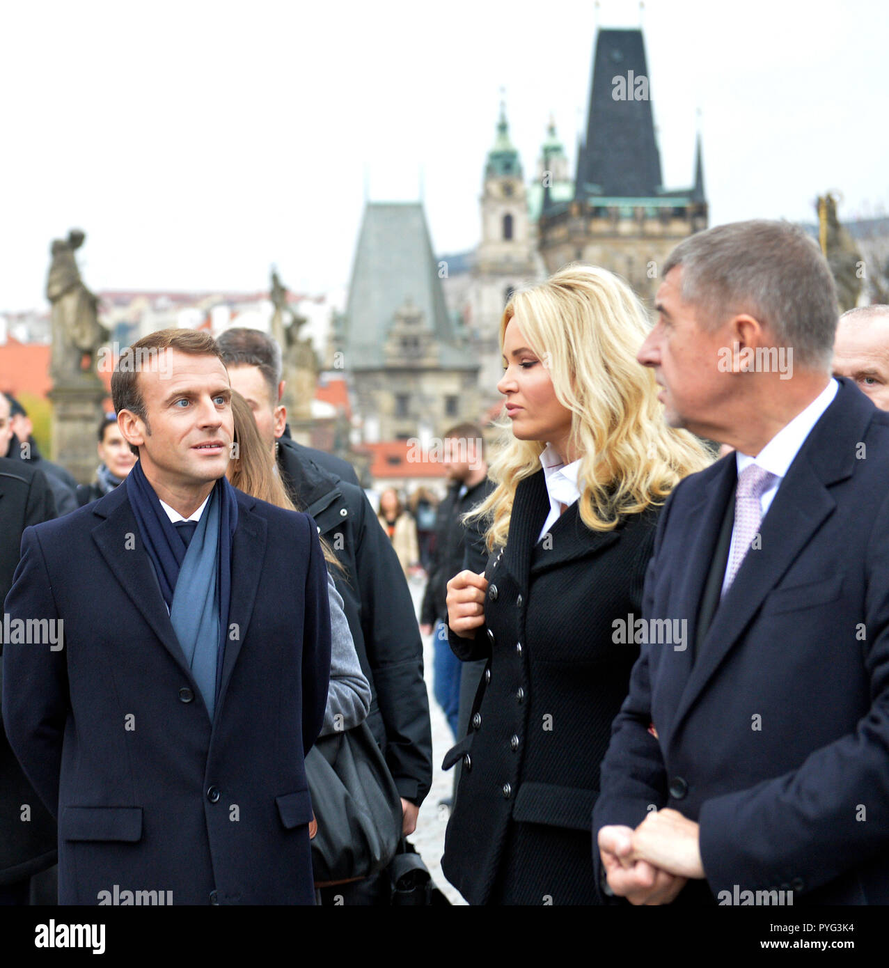 Prague, Czech Republic. 27th Oct, 2018. French President Emmanuel ...