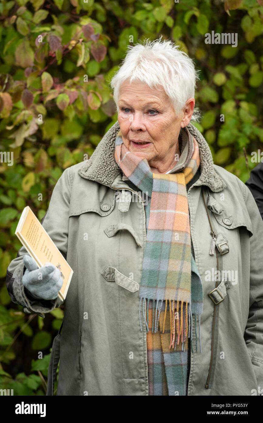 Lark Rise Farm, Barton, Cambridgeshire UK 27th October 2018. Dame Judi ...
