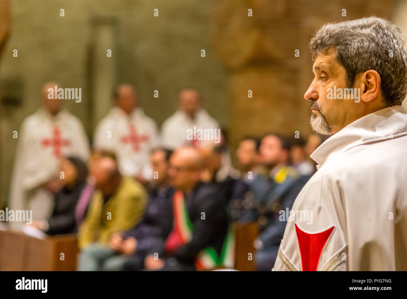 Forli, Italy. 26th October, 2018. Catholic Templar Knights participate ...