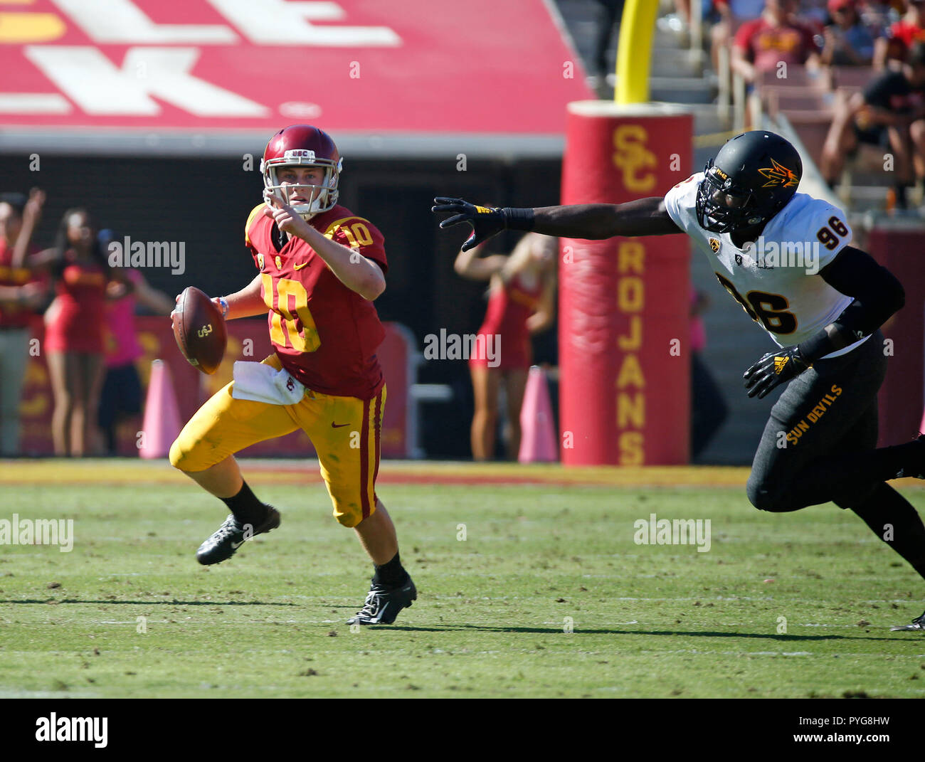 October 27, 2018 USC Trojans quarterback Jack Sears #10 carries the ...