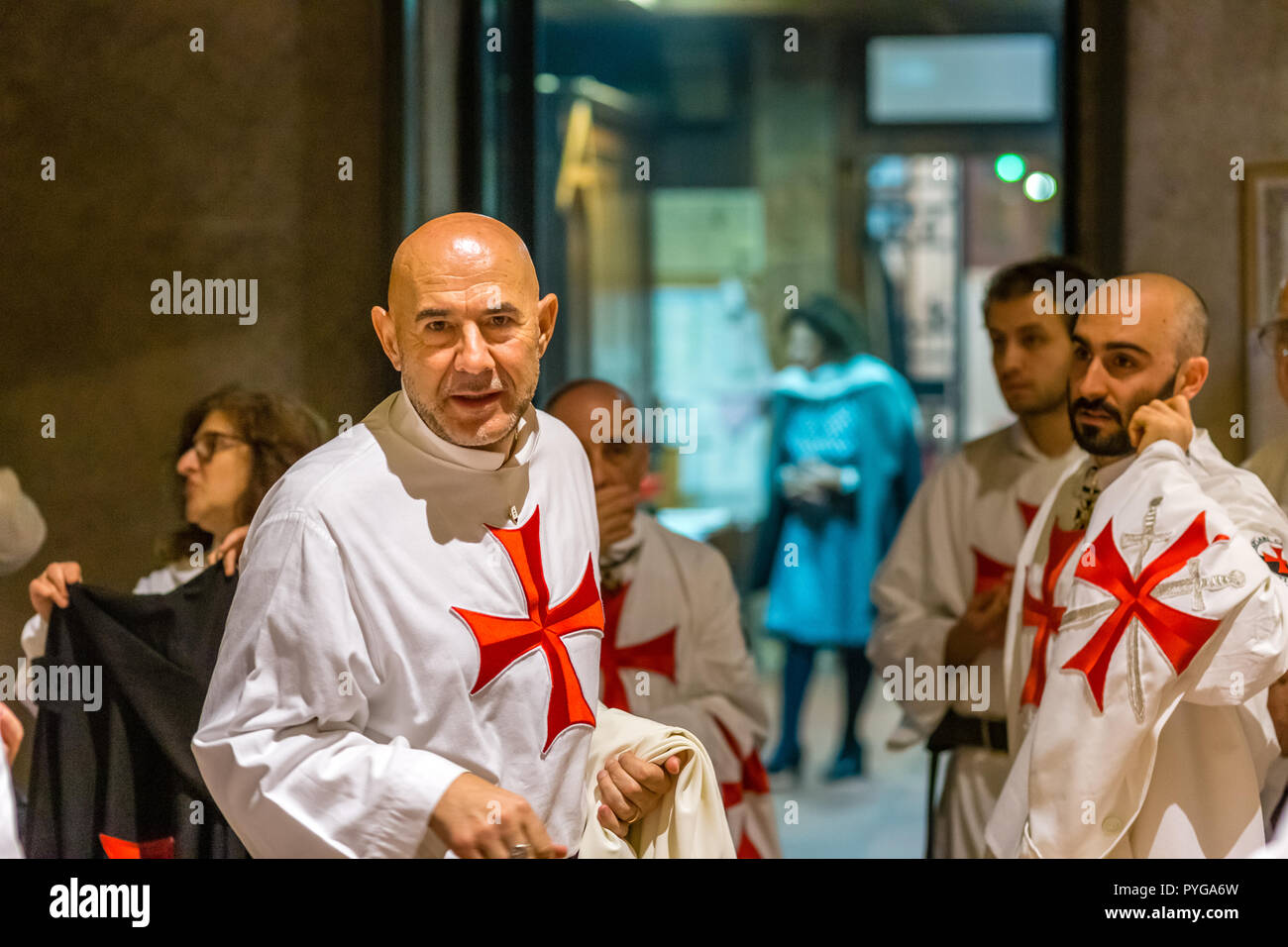 Forli, Italy. 26th October, 2018. Catholic Templar Knights participate ...