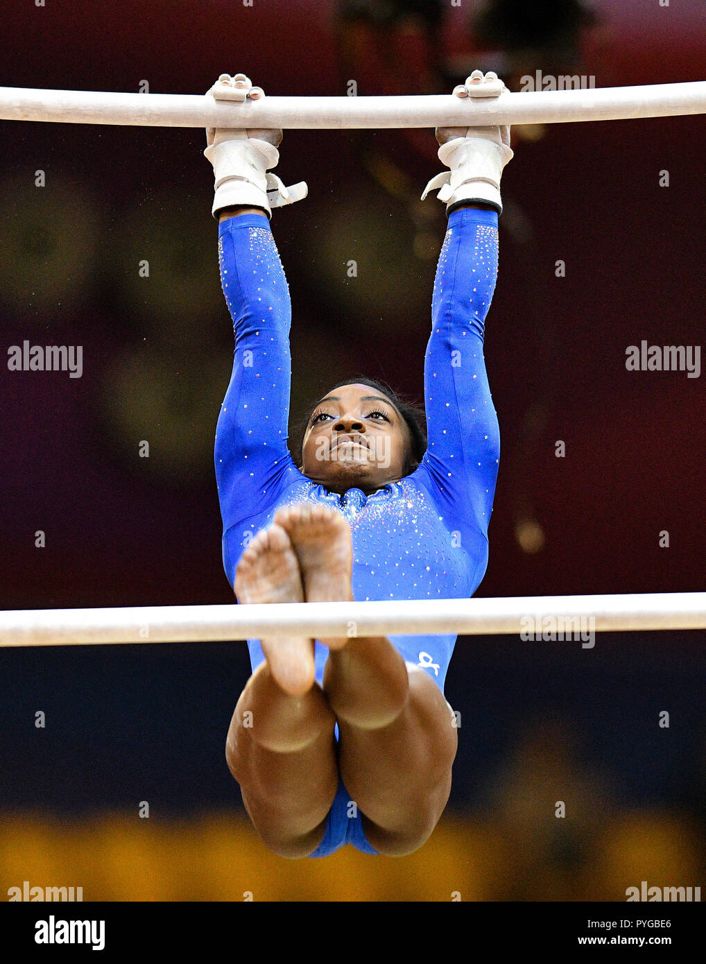 Doha, Qatar. 27th Oct, 2018. Simone Biles of the United States competes ...