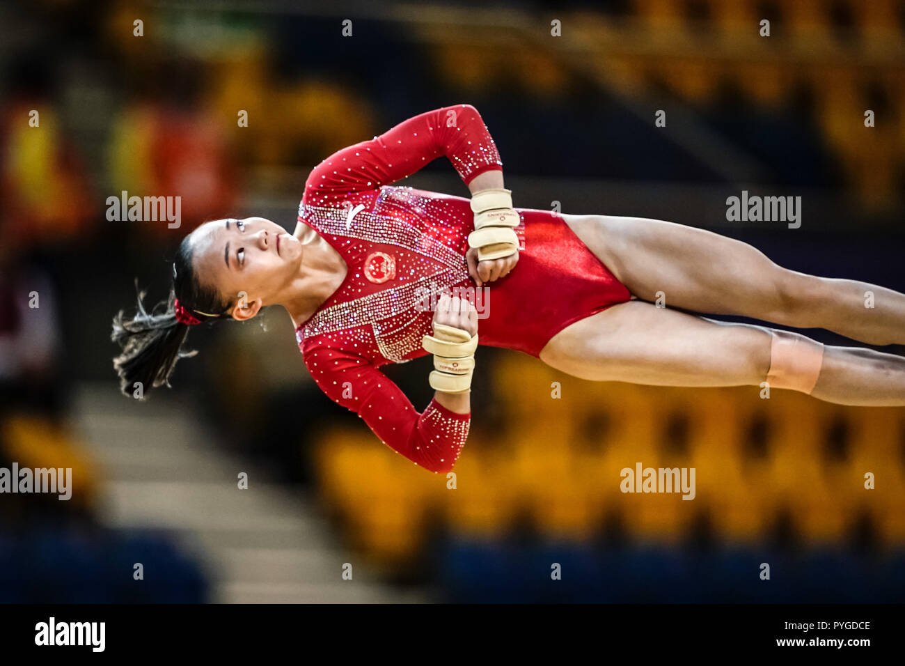 Doha, Qatar. October 28, 2018: Yile Chen of China during Floor ...