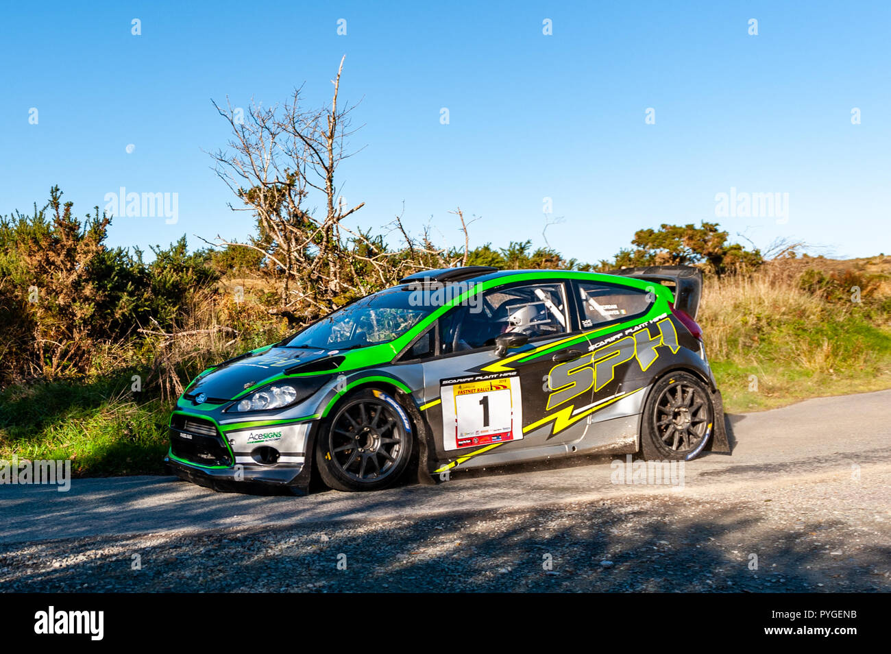 Ballydehob, West Cork, Ireland. 28th Oct 2018. With the moon still ...