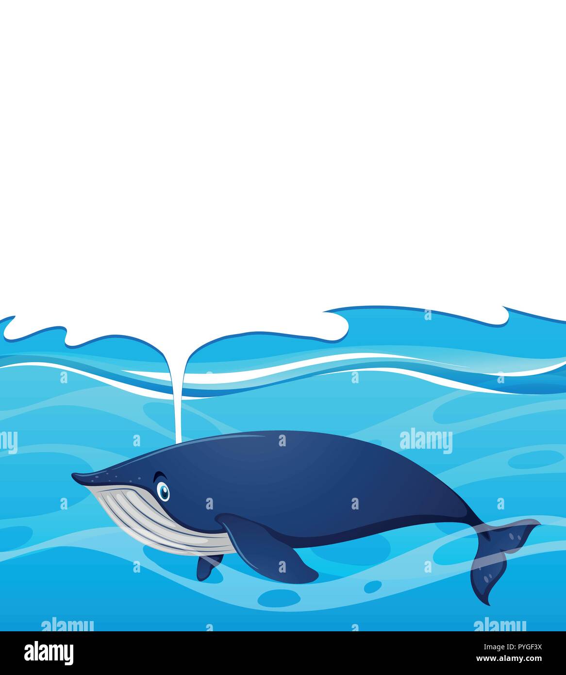Background design with whale splashing water illustration Stock Vector ...